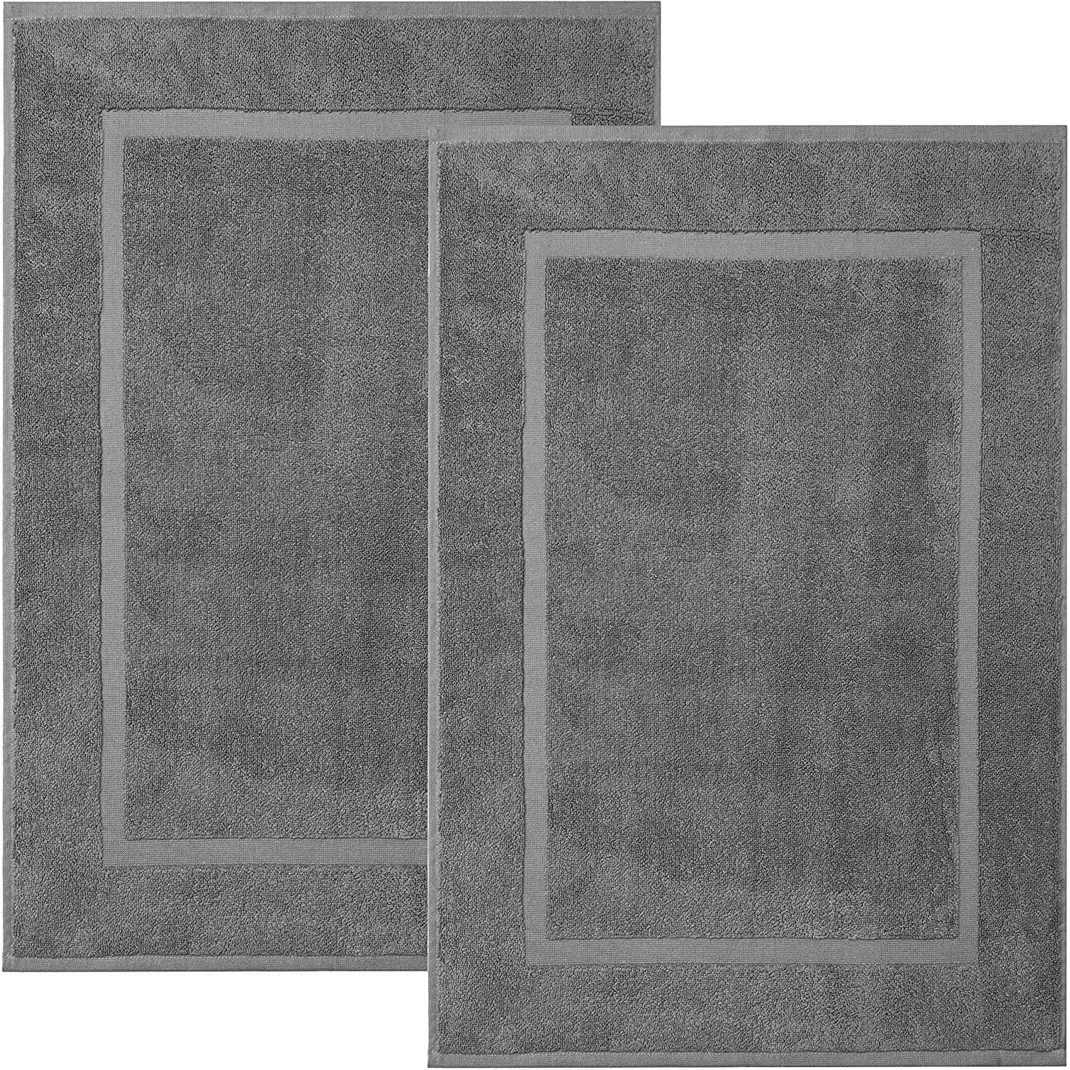 Bath Mat Floor Towel Set - Absorbent Cotton Hotel Spa Shower/Bathtub ...