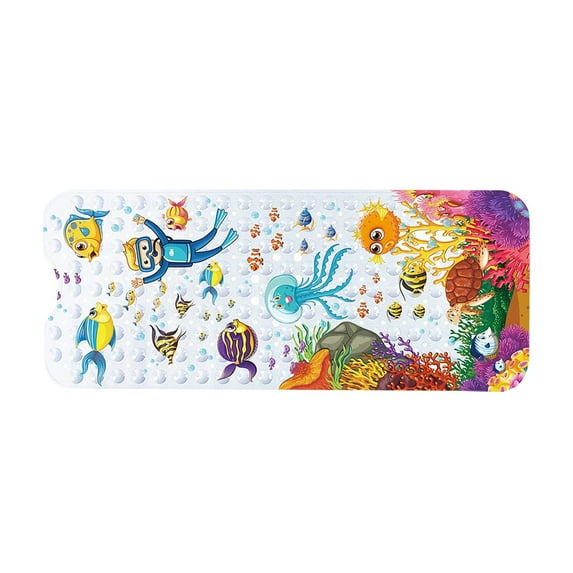 Bath Mat For Bathroom - Non-Slip With Cartoon Ocean Creature Design ...