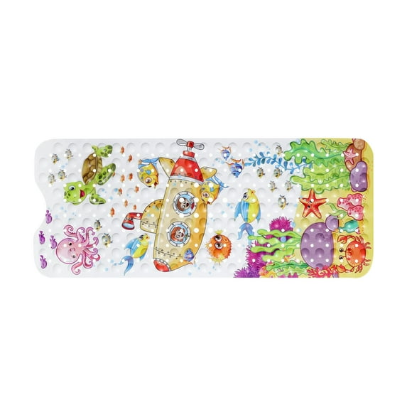 Bath Mat For Bathroom, Non-Slip With Cartoon Ocean Creatures Design ...