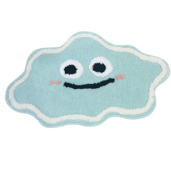 Bath Mat Non Slip Absorbent Cloud Shape With Smile Face For Bathroom ...