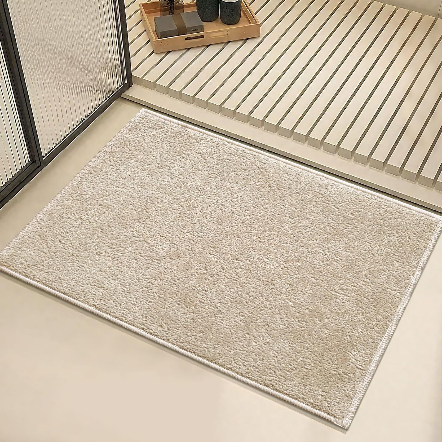 Bath Mat-Non-Slip Bathroom Floor Mats-Absorbent Quick Dry Low Pile ...