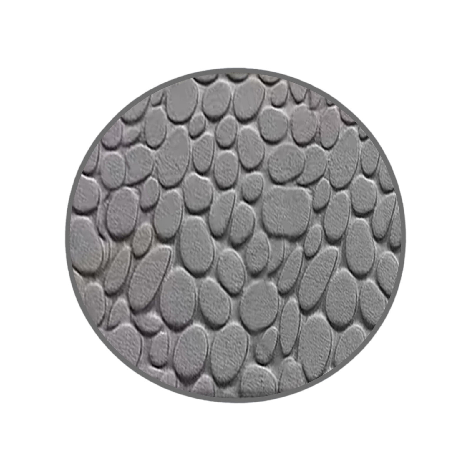 Bath Mat Round Memory Foam Cobblestone Design Super Absorbent Non-Slip ...