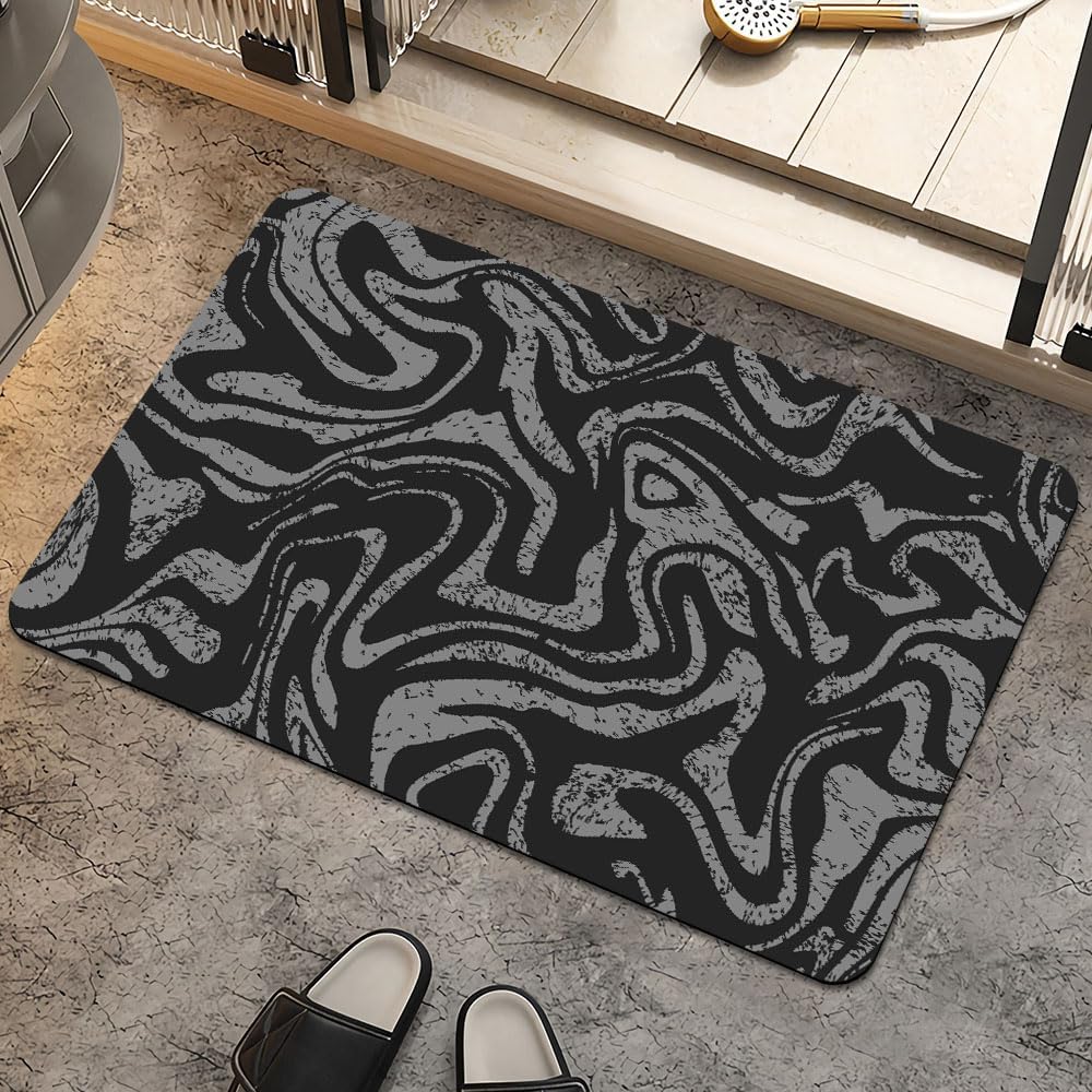 Bath Mat Rug,Modern rhomboid flower artNon Slip Quick Dry Super ...