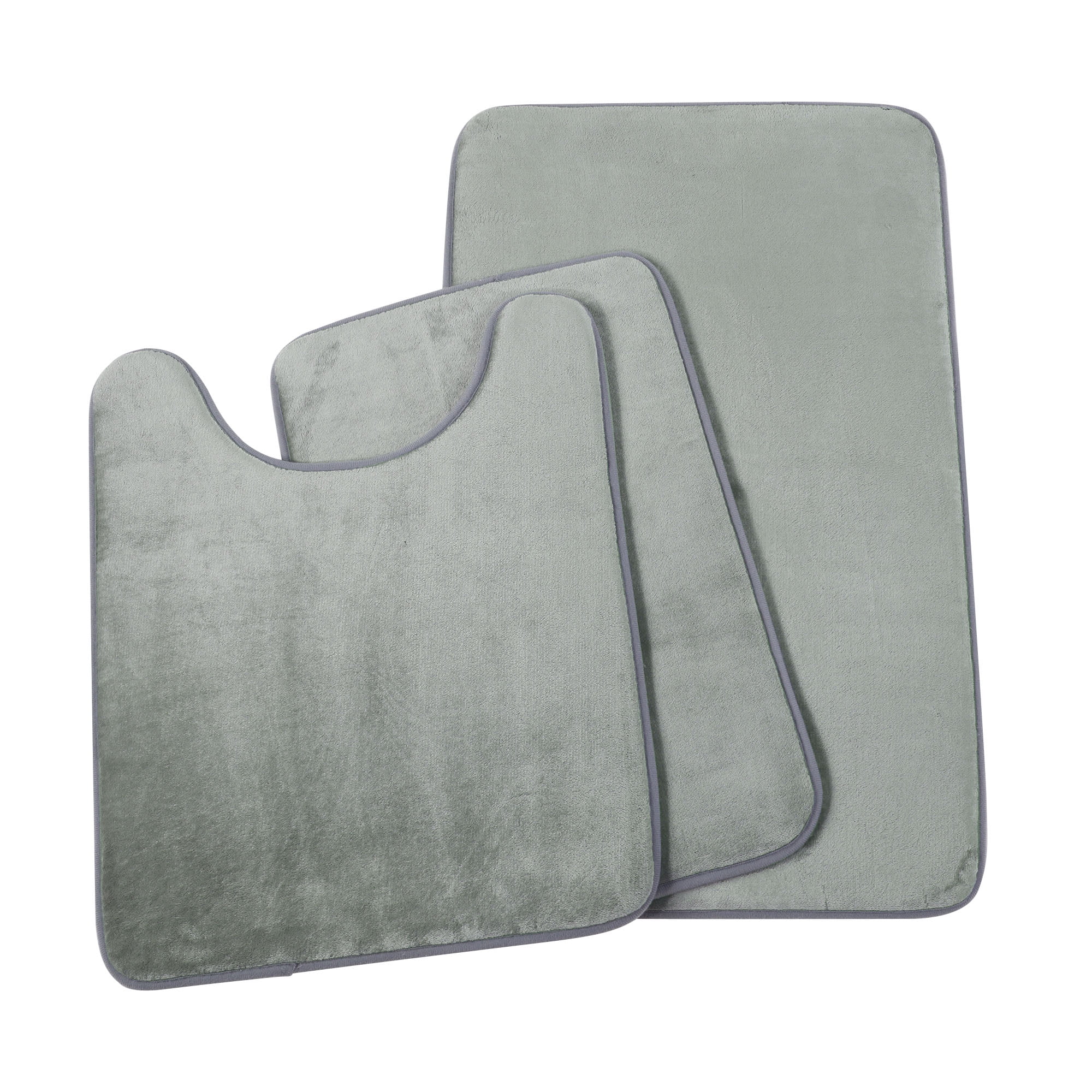 Bath Mat Set 3 Piece Soft Velvet Memory Foam Bath Mats, Ultra Absorbent ...