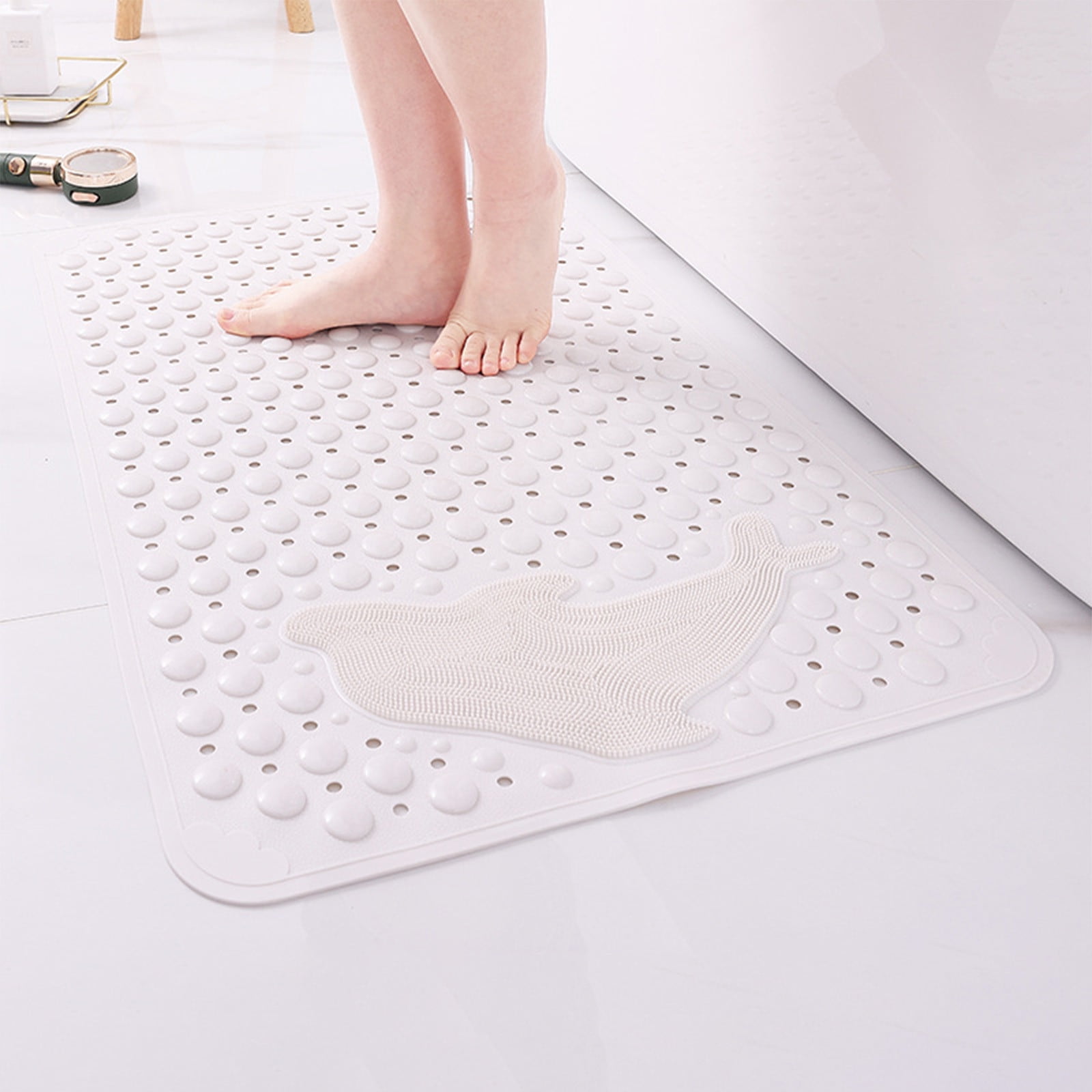 Bath Mat, Shower Mat, PVC Bathroom Floor Mat with Suction Cups, Massage ...
