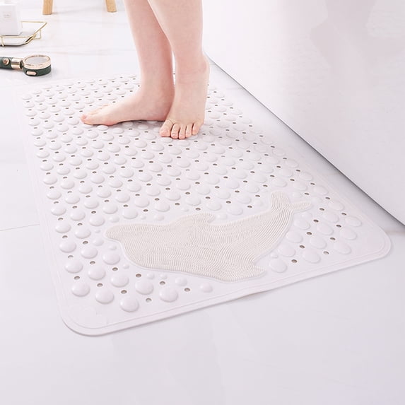 Bath Mat, Shower Mat, PVC Bathroom Floor Mat with Suction Cups, Massage ...