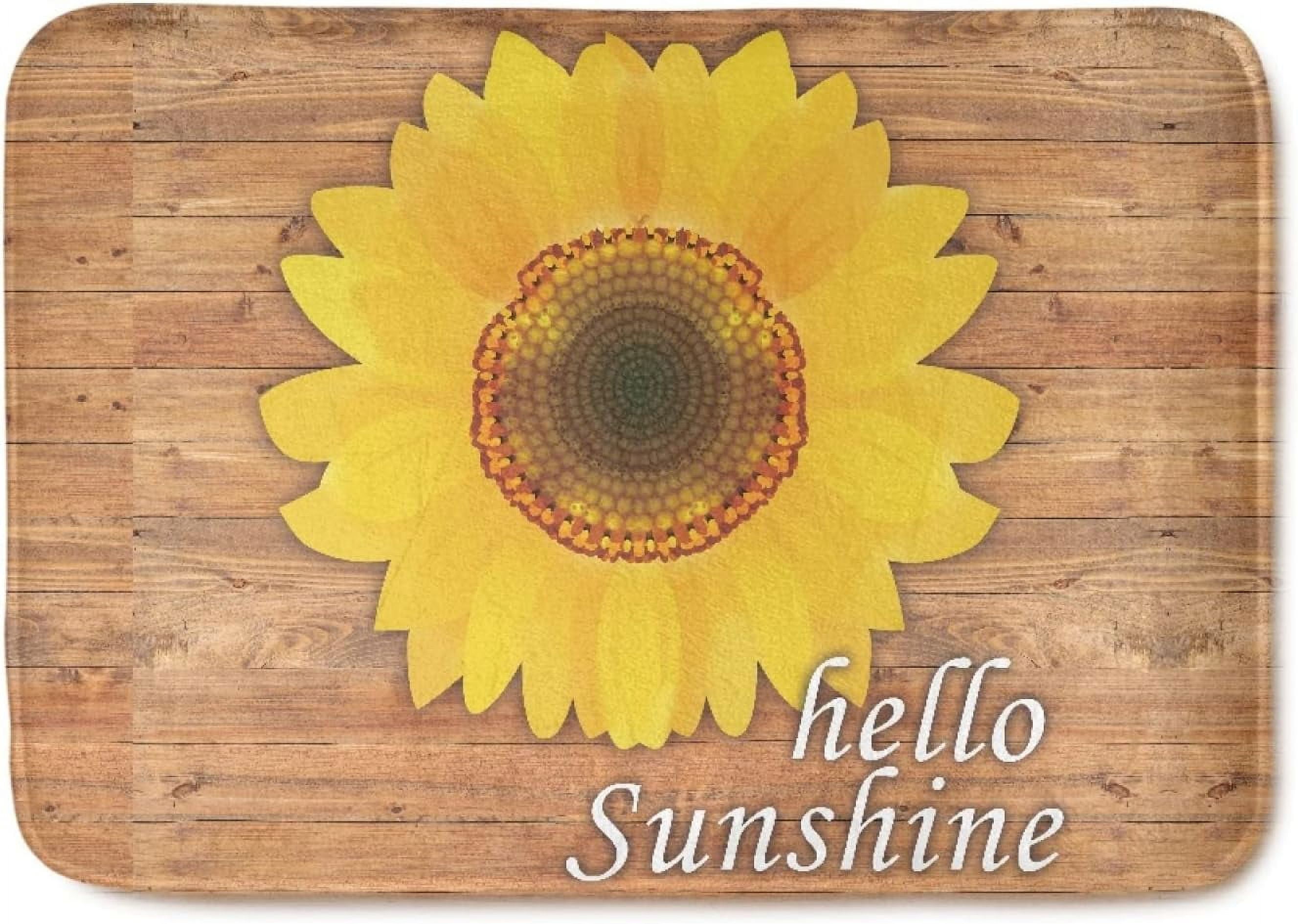 Bath Mat Sunflower Spring Summer Doormat Floor Mat Washable Shower Rug ...