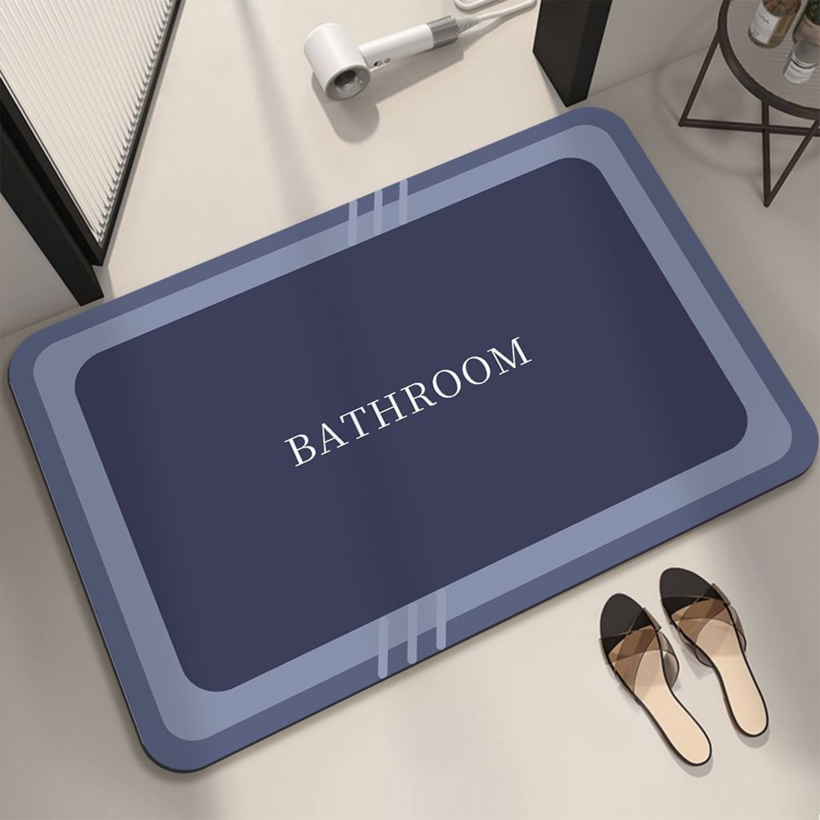 Bath Mat, Super Absorbent Quick Dry Bathroom Rug, Non-Slip Rubber ...