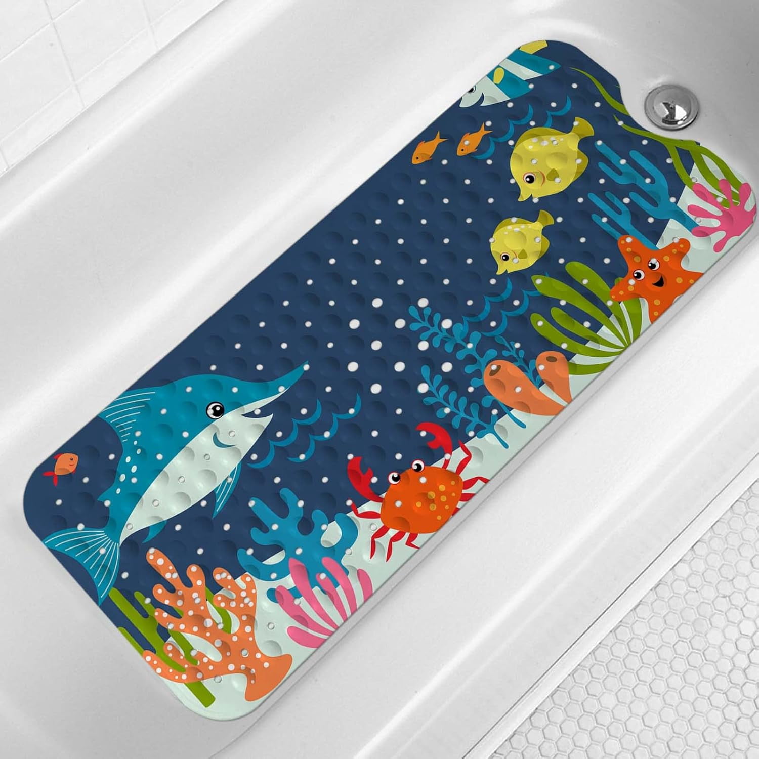 Bath Mat for Tub for Kids, Ocean Sharks Kids Bathtub Mat, Kids Bath ...