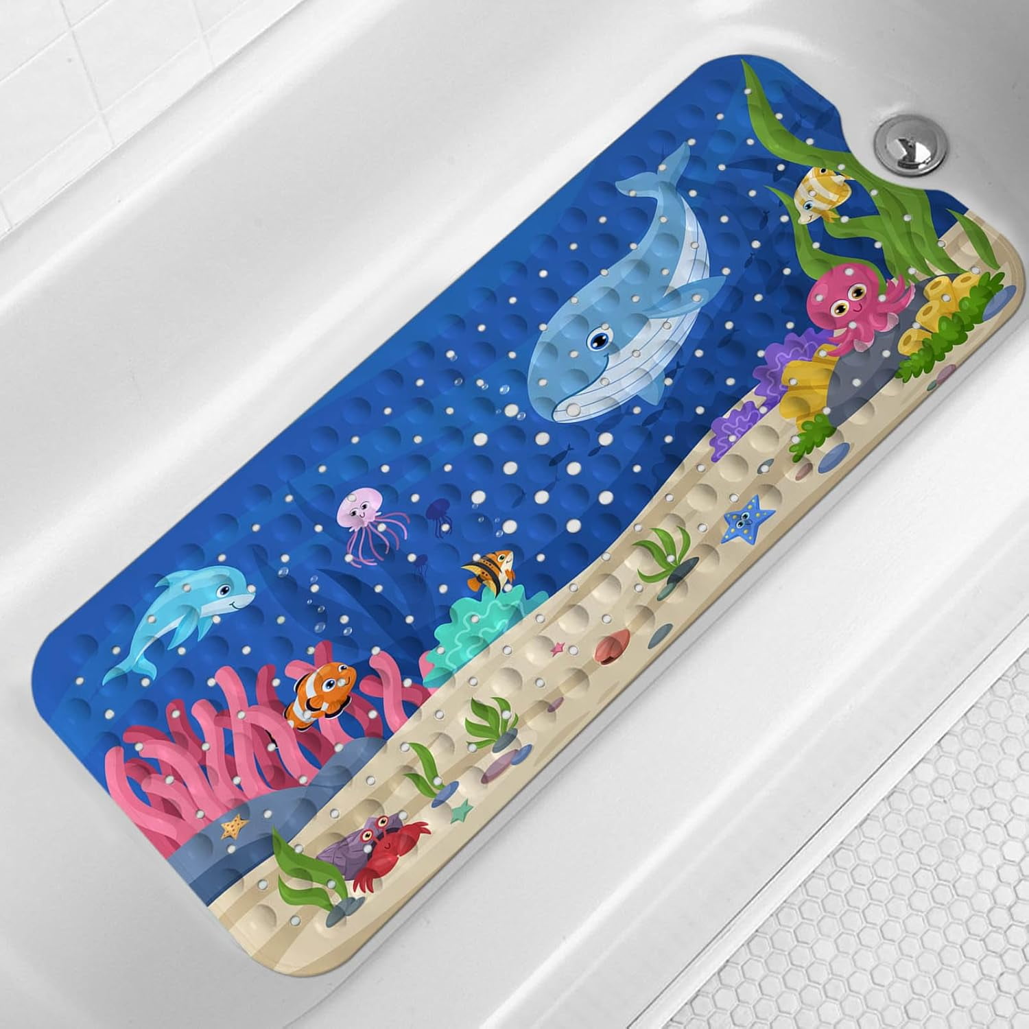 Bath Mat for Tub for Kids, Ocean Whale Kids Bathtub Mat, Kids Bath Mats ...