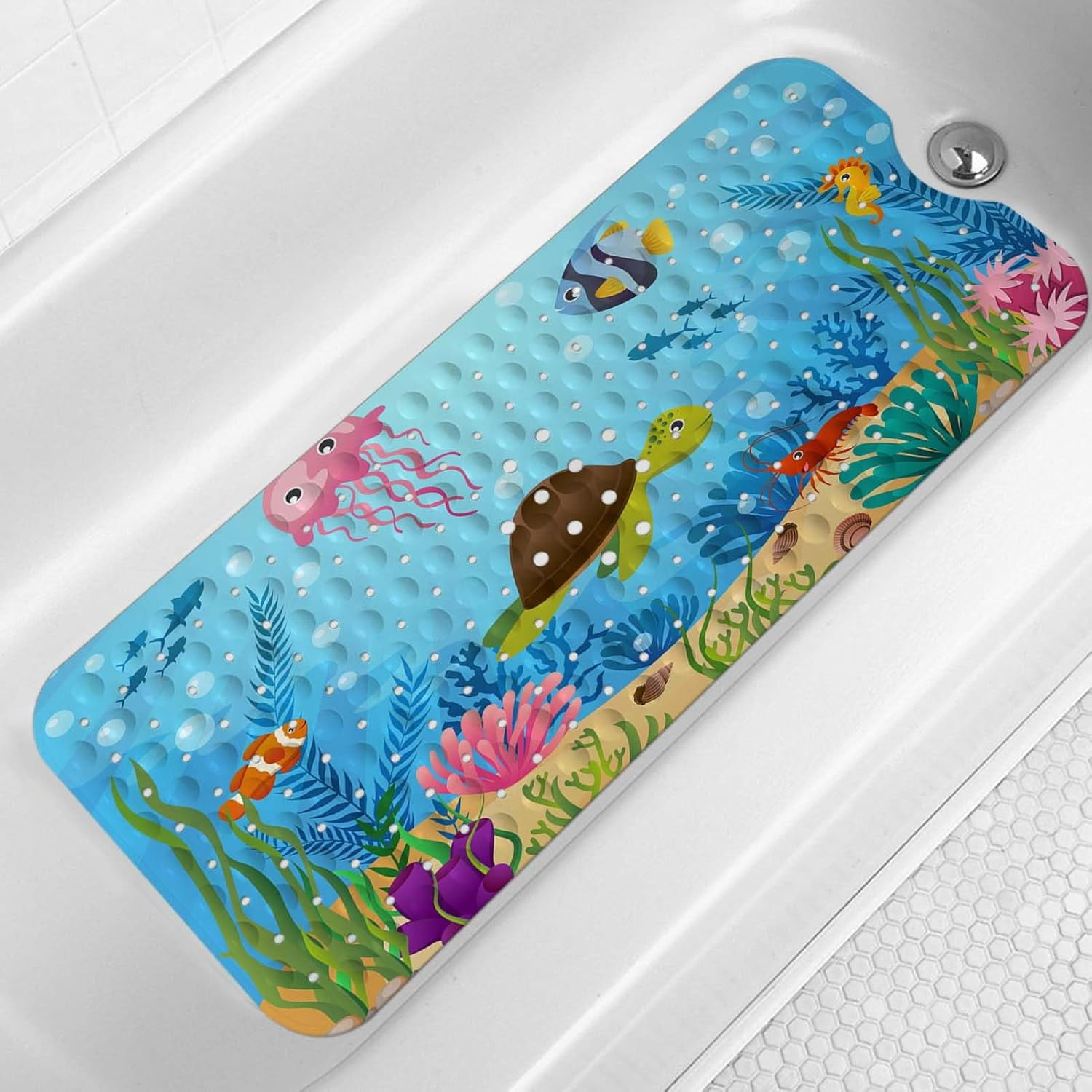 Bath Mat for Tub for Kids, Sea Turtle Kids Bathtub Mat, Kids Bath Mats ...