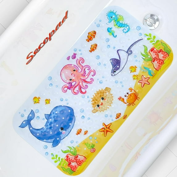 Bath Mat for Tub Non Slip, Machine Washable Anti-Slip Cartoon Baby ...