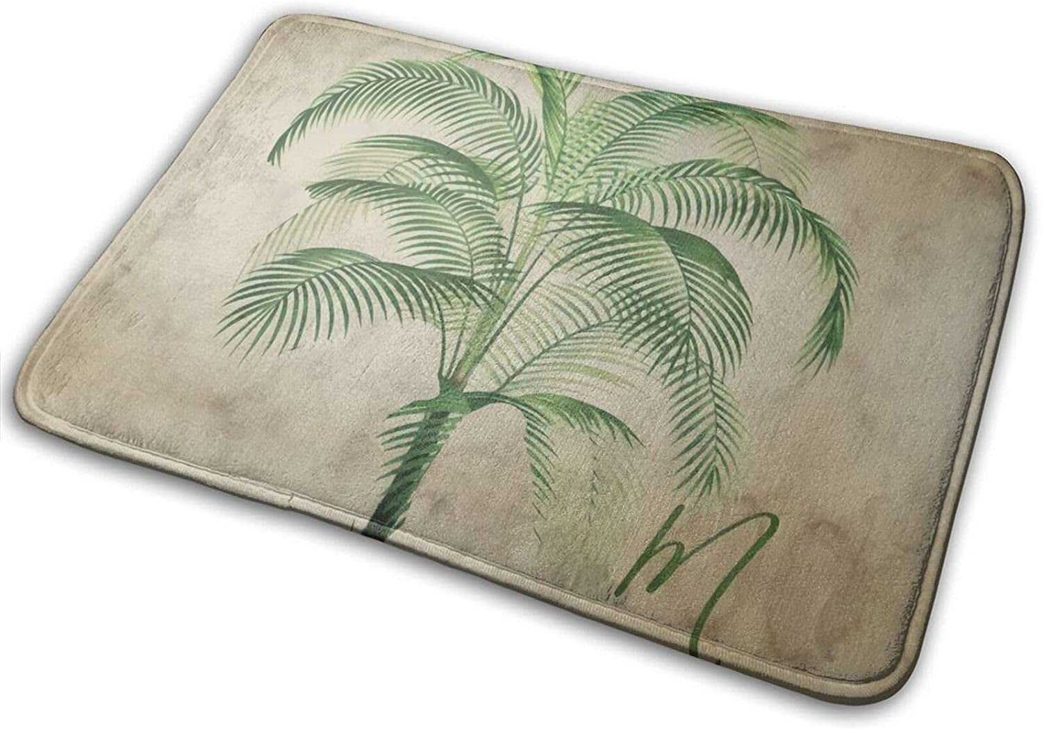 Bath Mat for Tub Palm Tree Tropical Vintage Elegant Memory Foam Bath ...