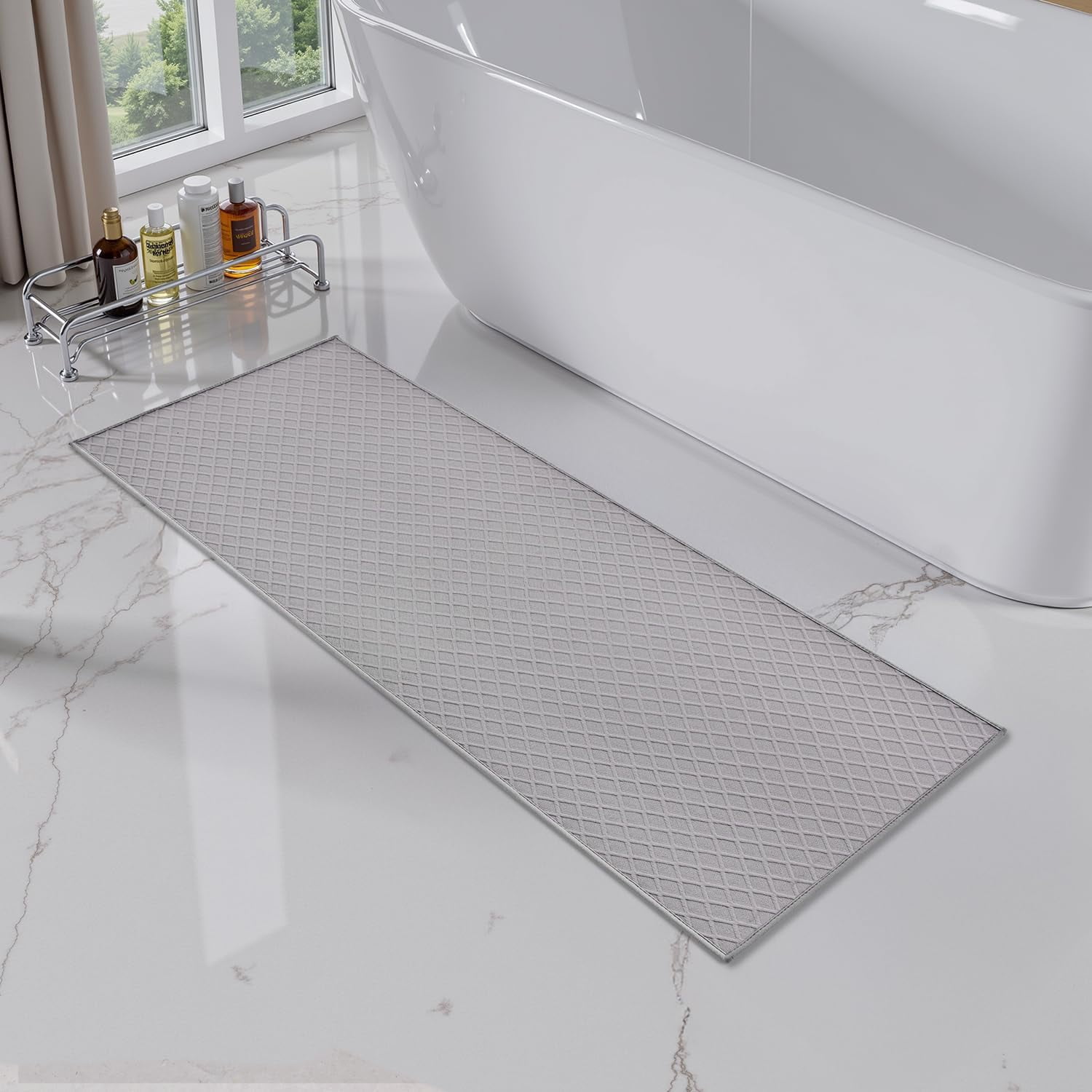 Bath-Mat, Ultra Thin Bathroom Mat Runner Rugs, Rubber Backed Bath Mats ...