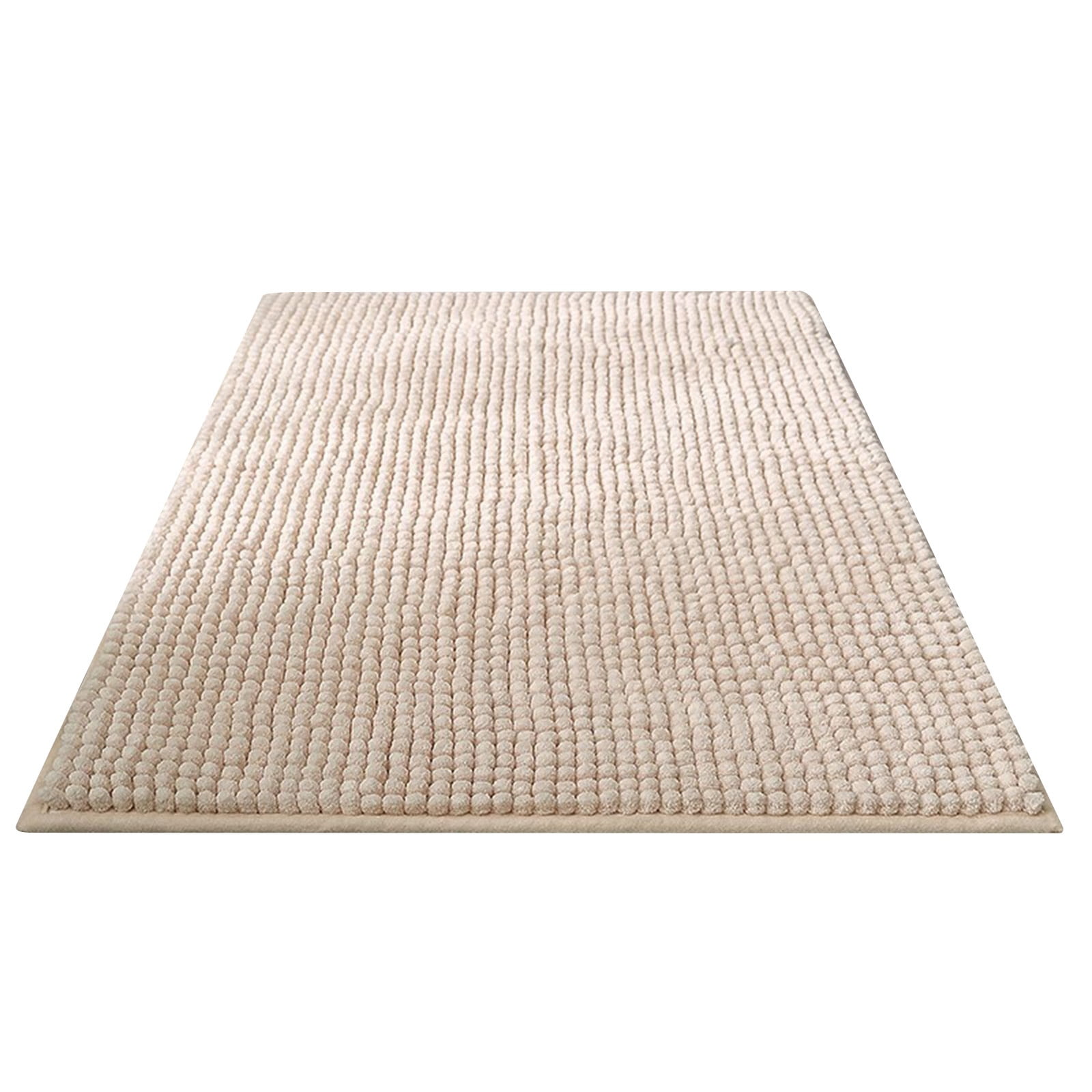 Bath Mat - White S Size, Soft Chenille Texture, Absorbent, Non-Slip ...