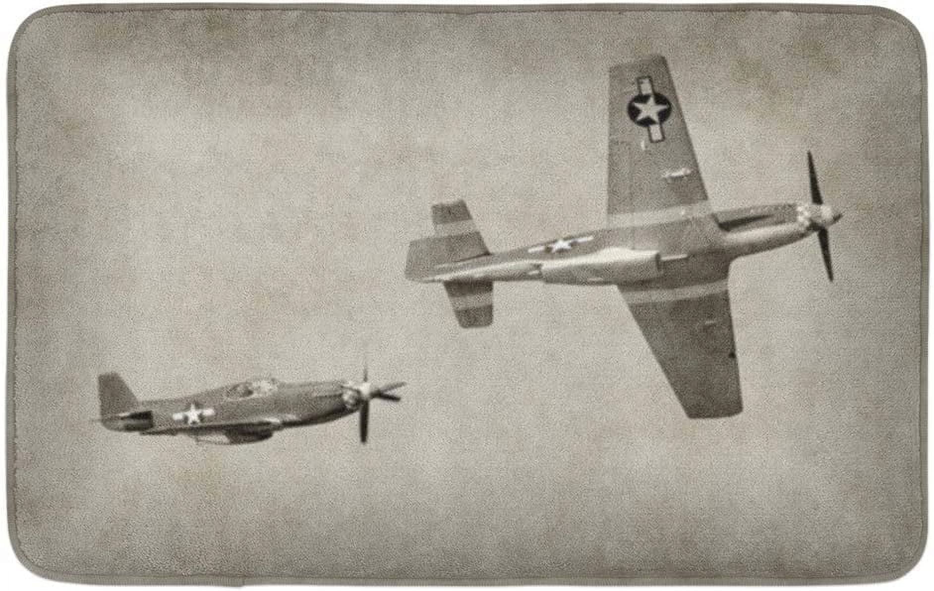 Bath Mat Ww2 World War Ii Fighter Airplanes in Flight Second Indoor ...