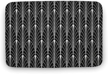 Bath Mats for Bathroom Art Nouveau Bath Mat Black White, Modern Neutral ...