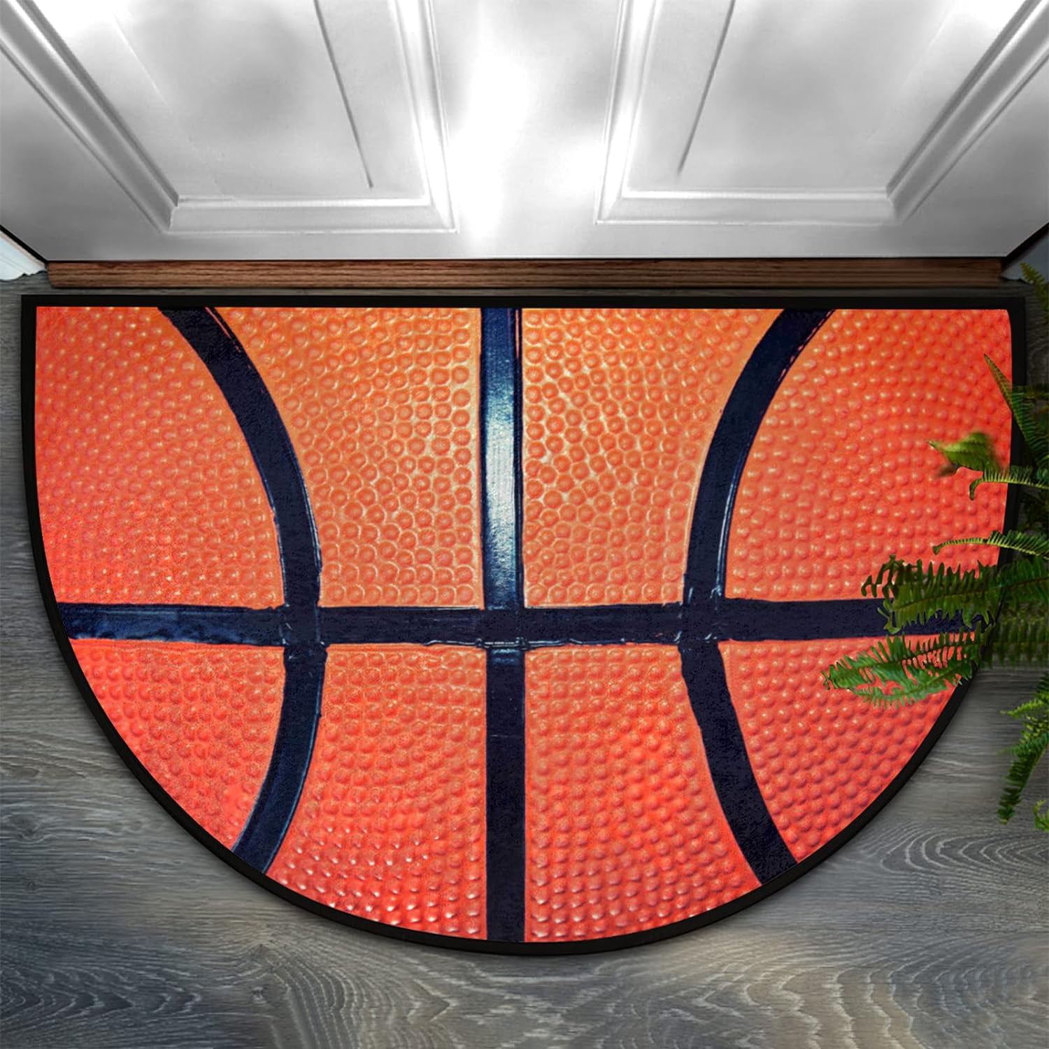 Bath Mats for Bathroom Basketball Leather Sport Ball Half Circle Area ...
