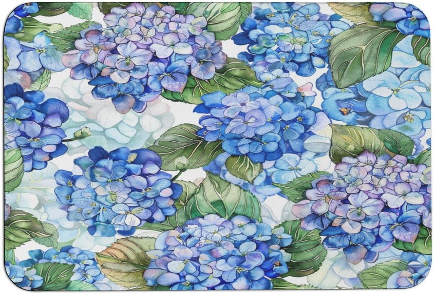 Bath Mats for Bathroom Blue Hydrangea Flowers Bath Mat Vintage Romantic ...