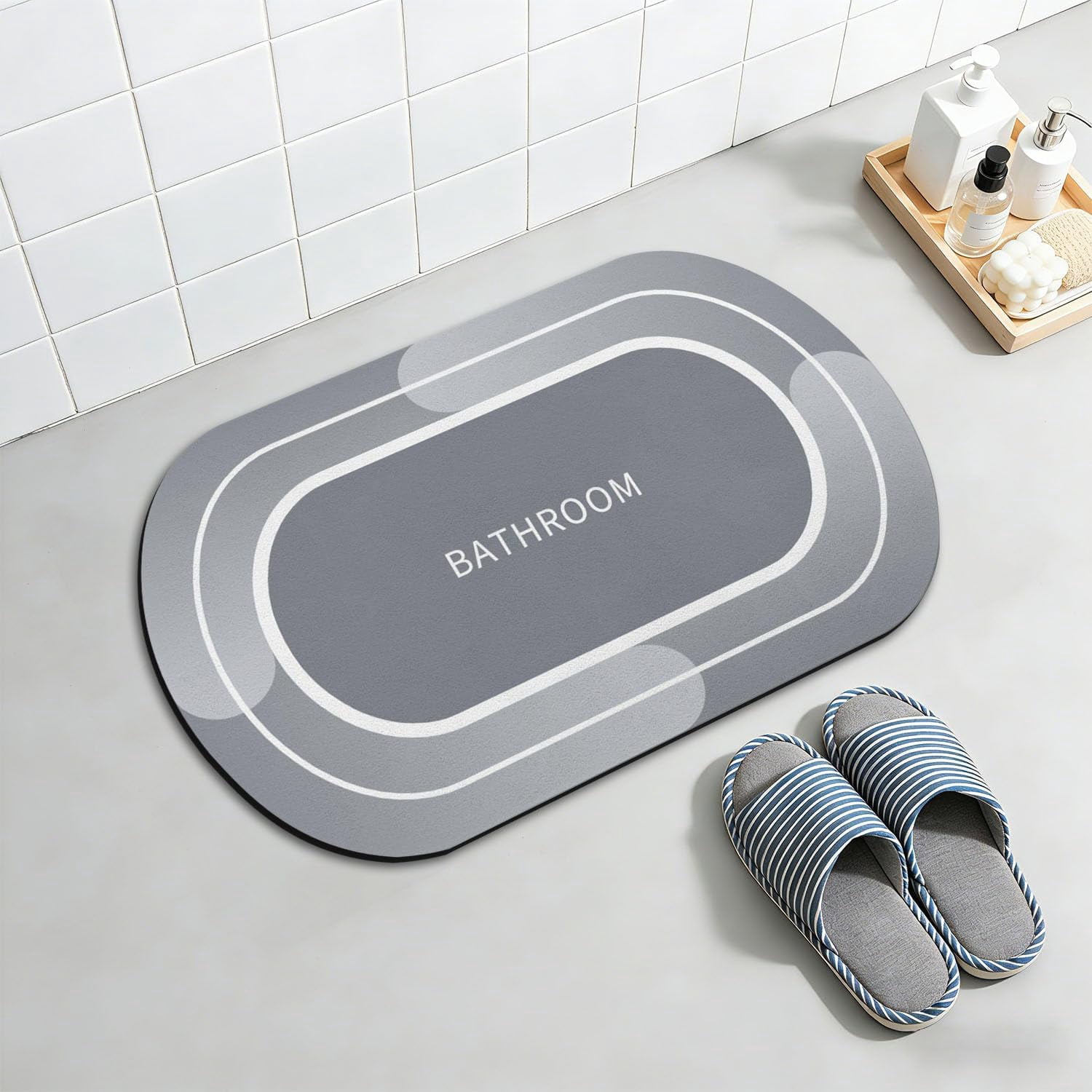 Bath Mats for Bathroom Diatomaceous Earth Bath Mat for Shower Room ...