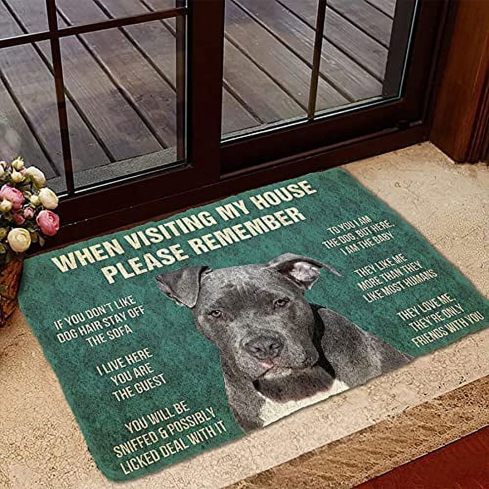 Bath Mats for Bathroom Welcome Door Mat Please Remember Pitbull House ...