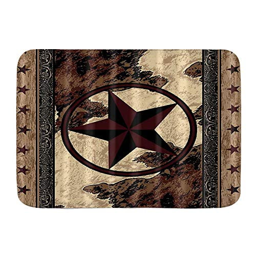 Bath Mats for Bathroom Western Texas Star Vintage Style Stars on Wood ...