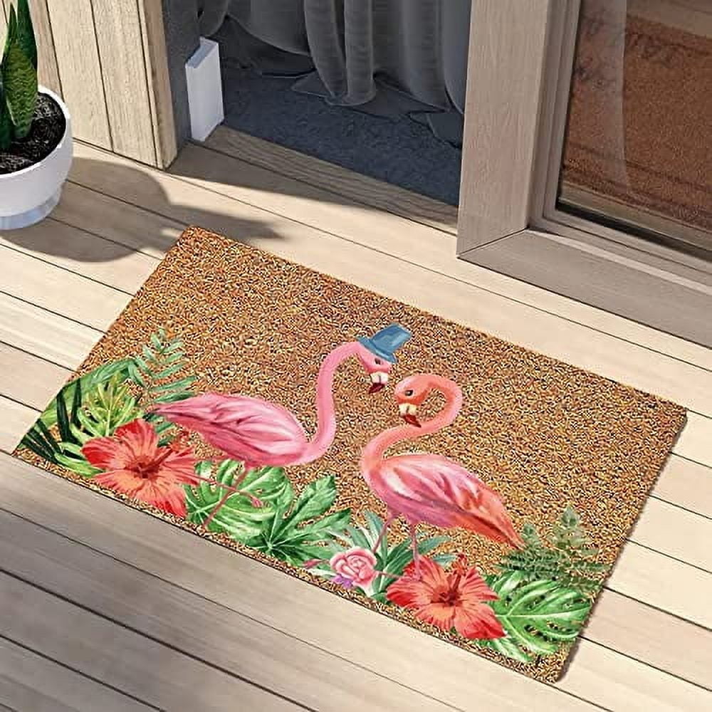 Bath Mats for Bathroom Hello Summer Happy Life Flamingo Non Slip ...