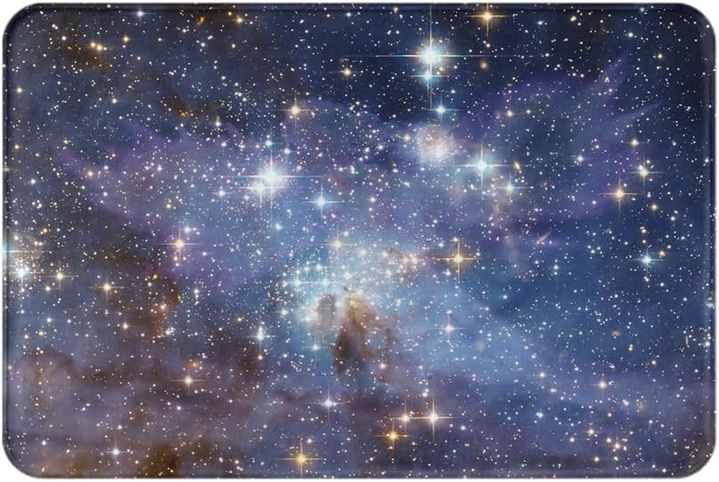 Bath Mats for Bathroom Non-Slip 16"x24" Starry Sky Angel Universe Blue ...