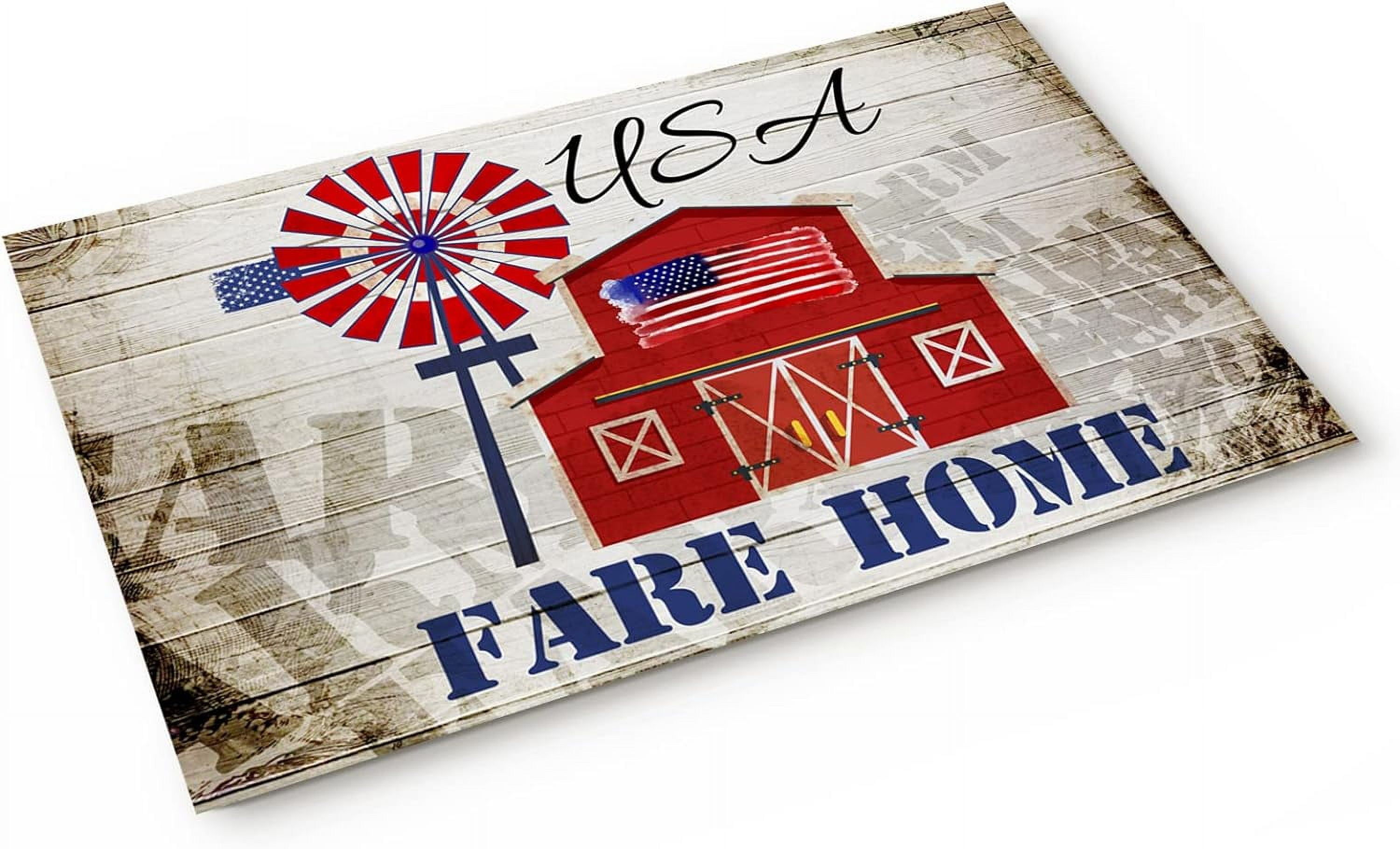 Bath?Mats?for?Shower?Soft Doormat July 4th Us Flag Farmhouse Barn ...
