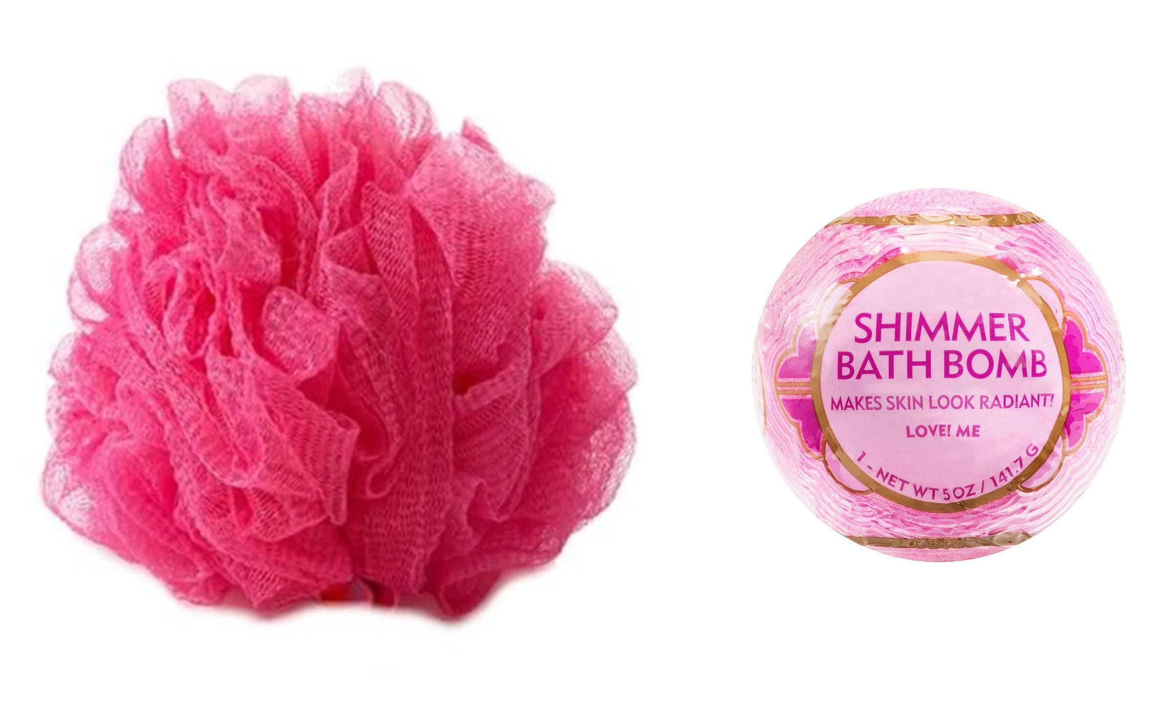 Bath Mini Spa Set of Bath Bomb and Bath Pouf, Shower Spong, Loofah ...