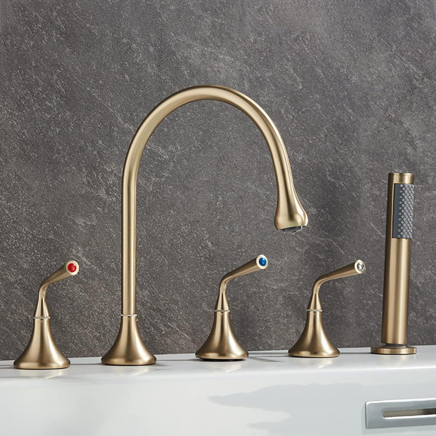 Bath Mixer Faucets With Shower, Bath Faucet Brass Pull-Out Shower ...