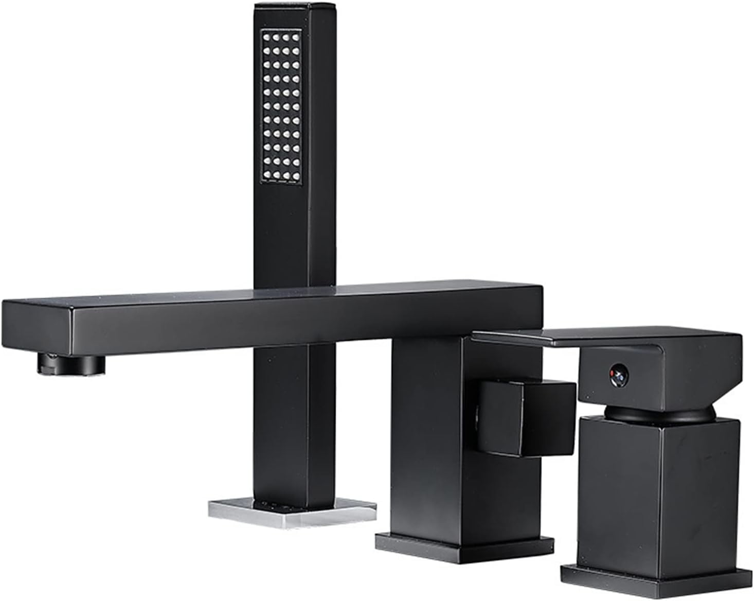 Bath Mixer Taps with Shower Brass 3 Piece Set Hot and Cold Water ...