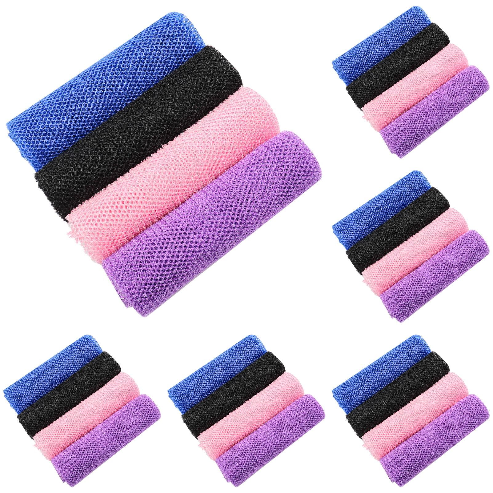Bath Net Nylon Long Scrub Towel Exfoliate 4 Package Blue Black And ...