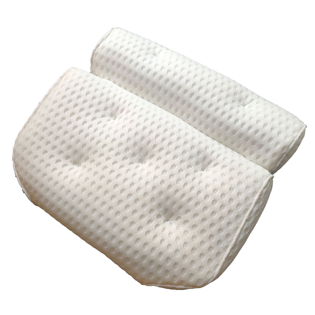 Bath Pillow 4D Air Mesh Spa Bathtub for Head Neck Rest Support Suction ...