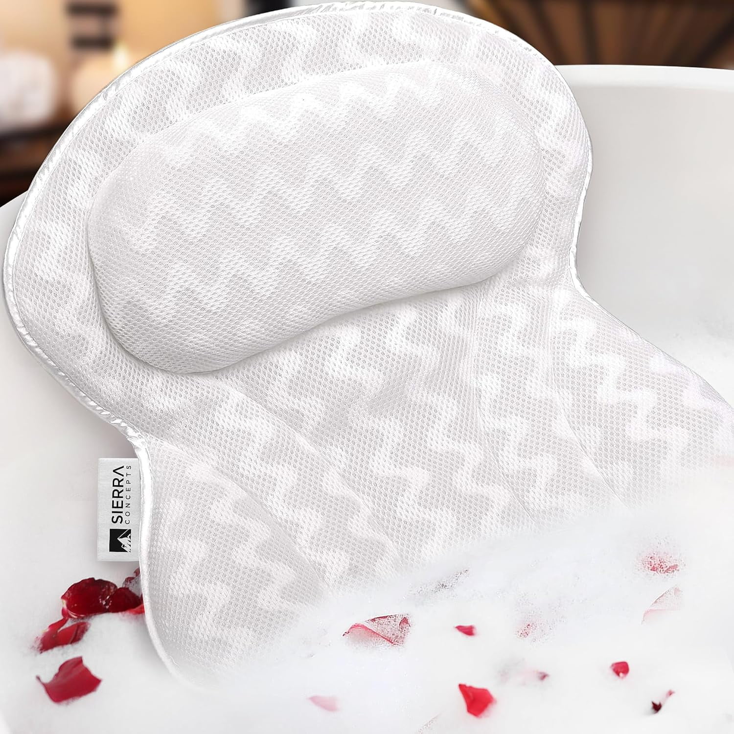 Bath Pillow Spa Bathtub Ergonomic for Tub, Neck, Head, Shoulder Pillows ...