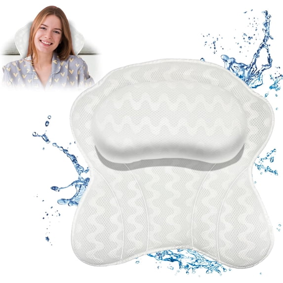 Bath Pillow Spa Bathtub Ergonomic for Tub, Neck, Head, Shoulder Pillows ...