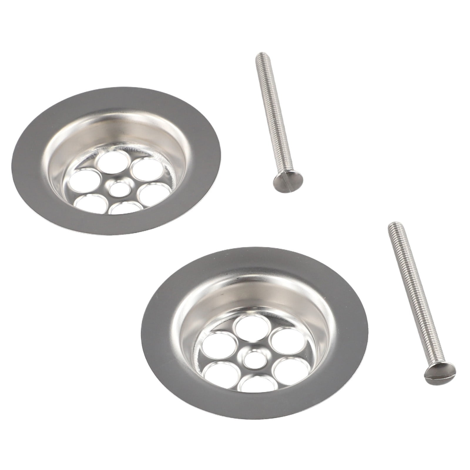 Bath Plug Hole Spare with Screw 2 Set Stainless Steel Bathtub Drain ...