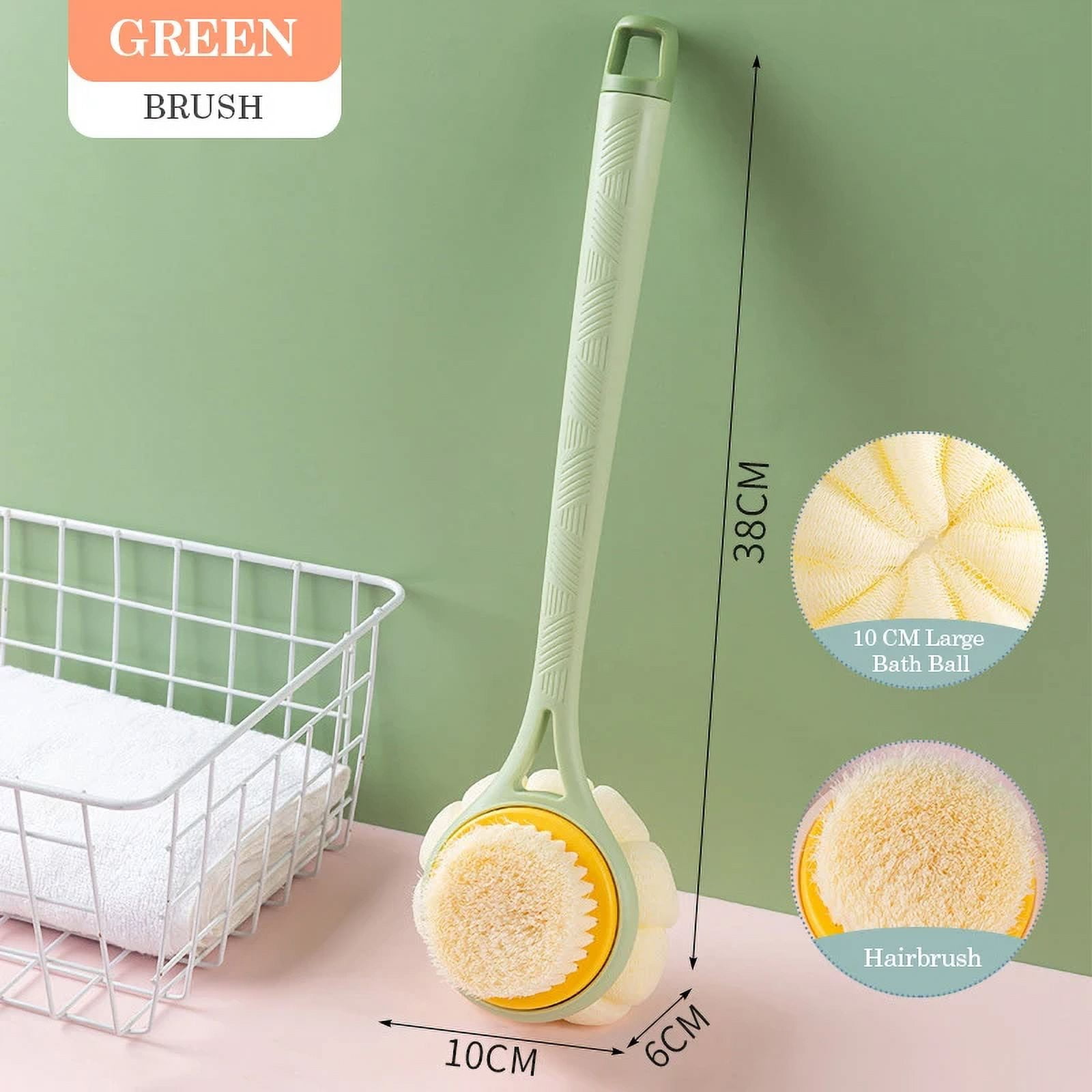 Bath Rub Long Washcloth Handle Exfoliating Shower Mud Bathroom Scrubber ...