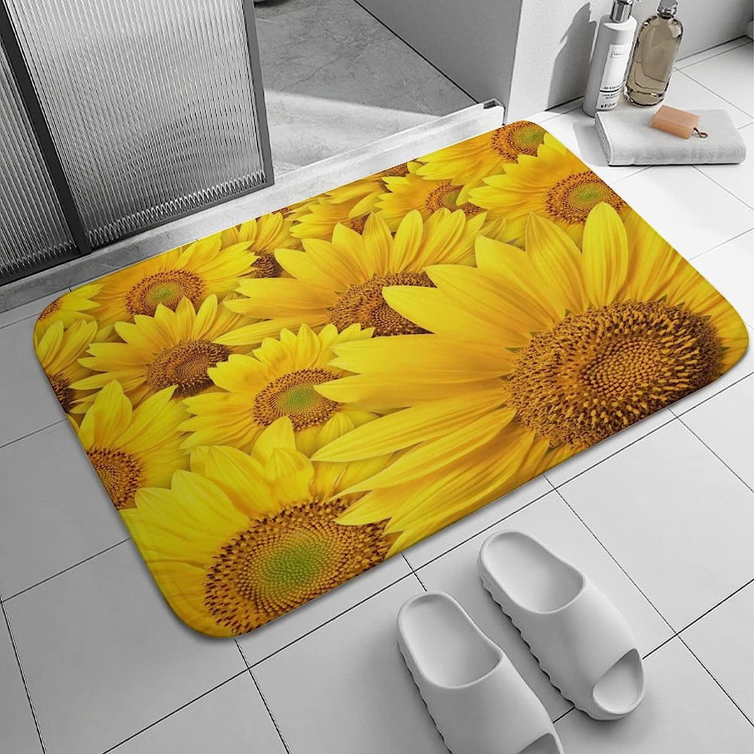 Bath Rug Bathroom Mat Non-Slip Water Absorbent Coral Velvet Shower Rug ...