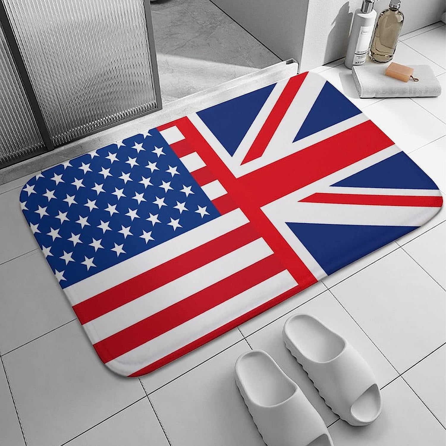 Bath Rug Bathroom Mat Non-Slip Water Absorbent Coral Velvet Shower Rug ...