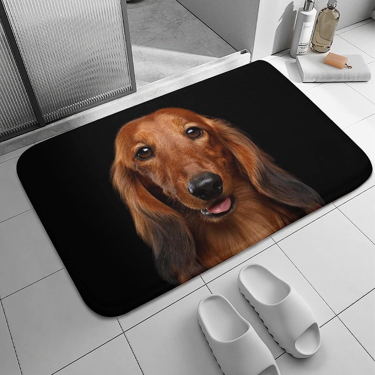 Bath Rug Bathroom Mat Non-Slip Water Absorbent Coral Velvet Shower Rug ...