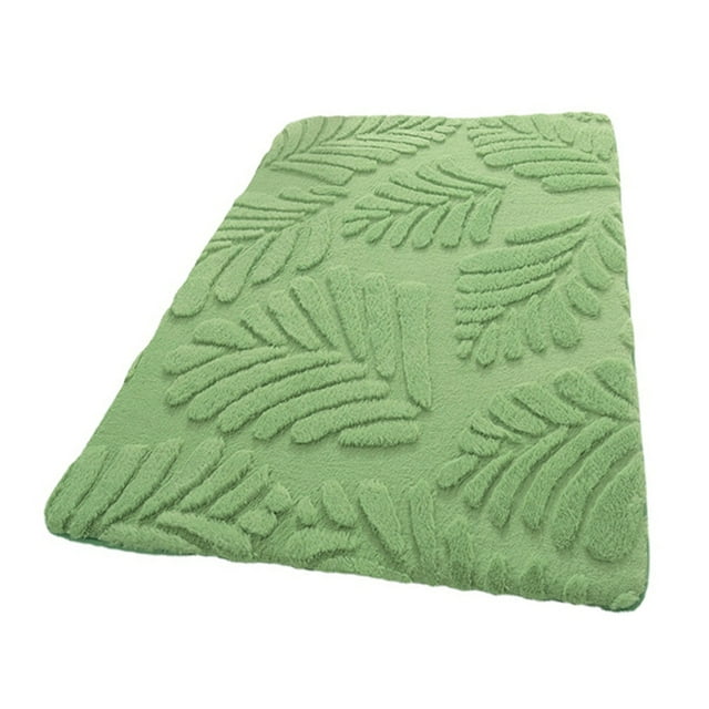 Bath Rug Green Bathroom Mat Non-Slip Soft Thick Water Absorbent Floor ...