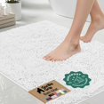 Bath Rug Mat 54" X 24" White Thick Soft Absorbent Chenille Quick Dry ...