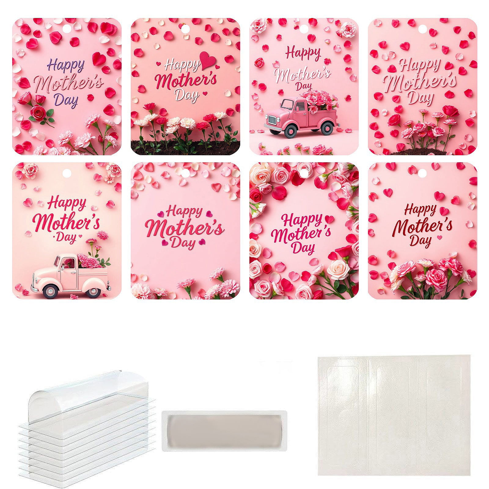 Bath Rug Set 3 Piece ﻿Mother's Day Pink Heart Rose Batroom Rugs Non ...