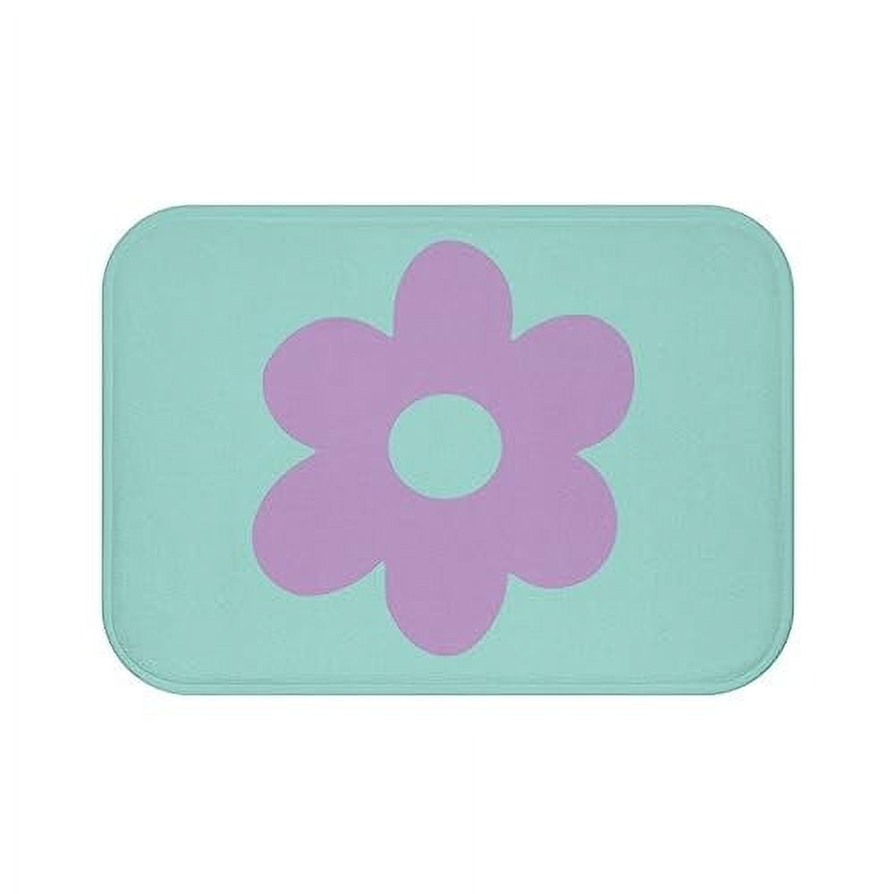 Bath Rug Small Purple Mint Daisies Bath Mat Danish Pastel Aesthetics ...