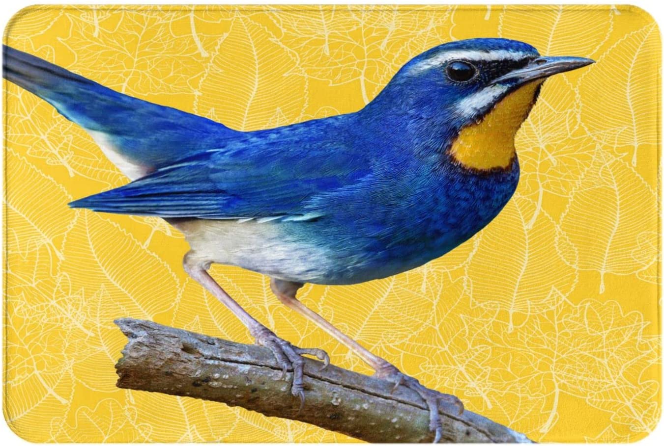 Bath Rugs Beautiful Blue Bird Standing on Branch Door Mat Outdoor ...