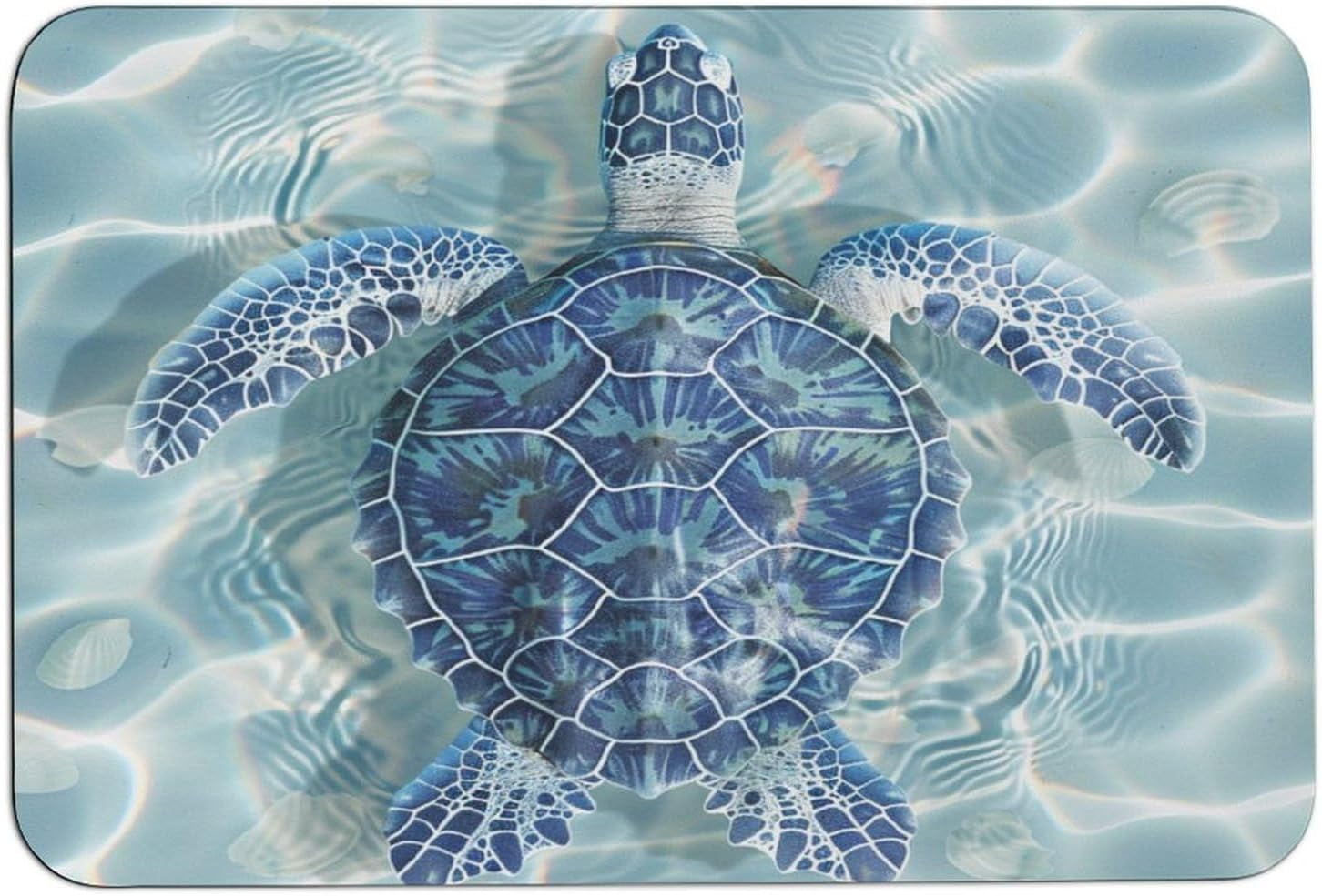 Bath Rugs Mats Blue Sea Turtle Machine Wash Mat Summer Ocean Beach ...