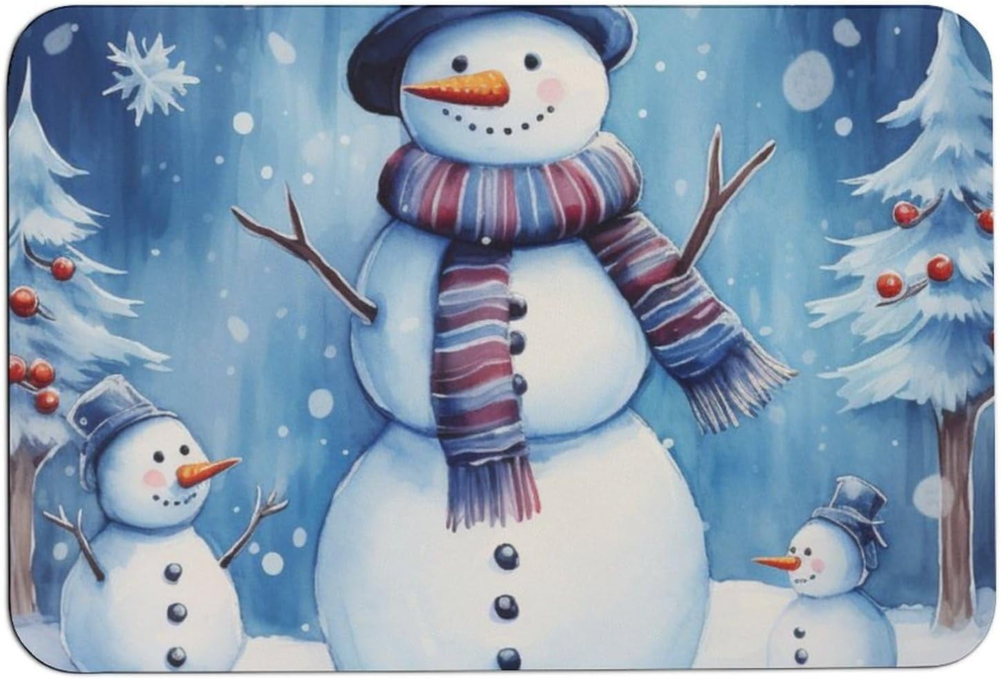 Bath Rugs Mats Colorful Cartoon Snowman Simple Kitchen Doormat ...