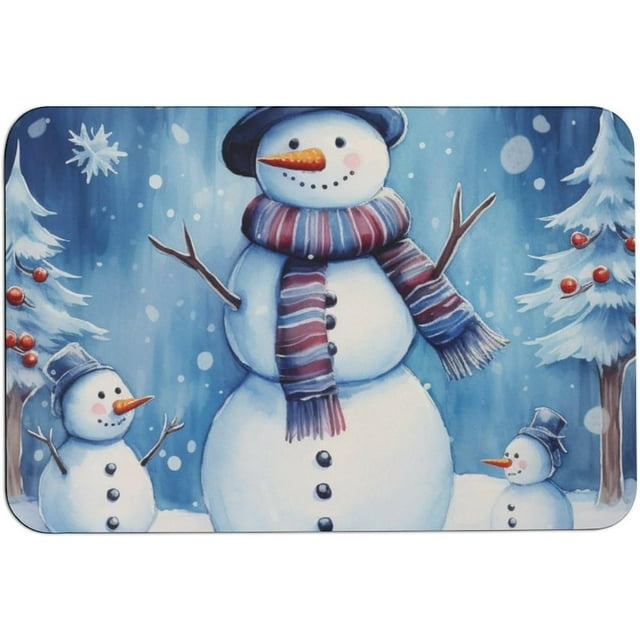 Bath Rugs Mats Colorful Cartoon Snowman Simple Kitchen Doormat ...