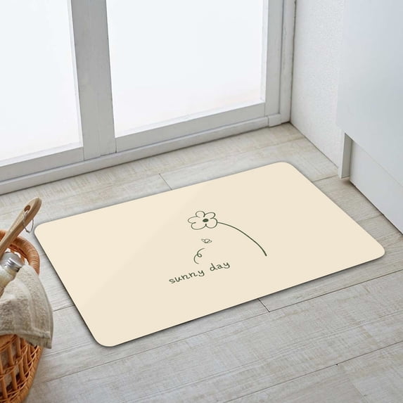 Bath Rugs Modern Simple Diatom Mud Floor Mat Line Painting Bath Anti ...